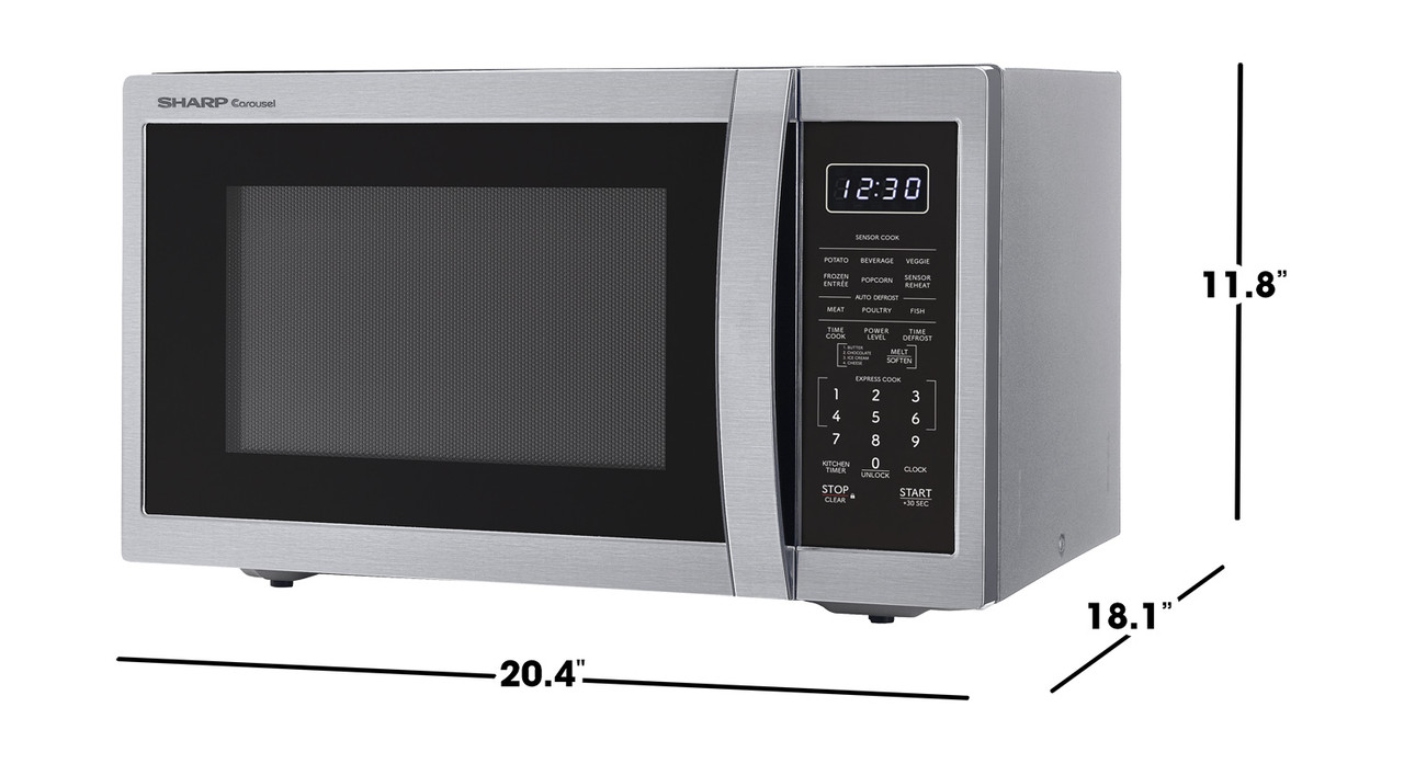 Sharp 1.4 cu. ft. 1100W Stainless Steel Countertop Microwave Oven ...