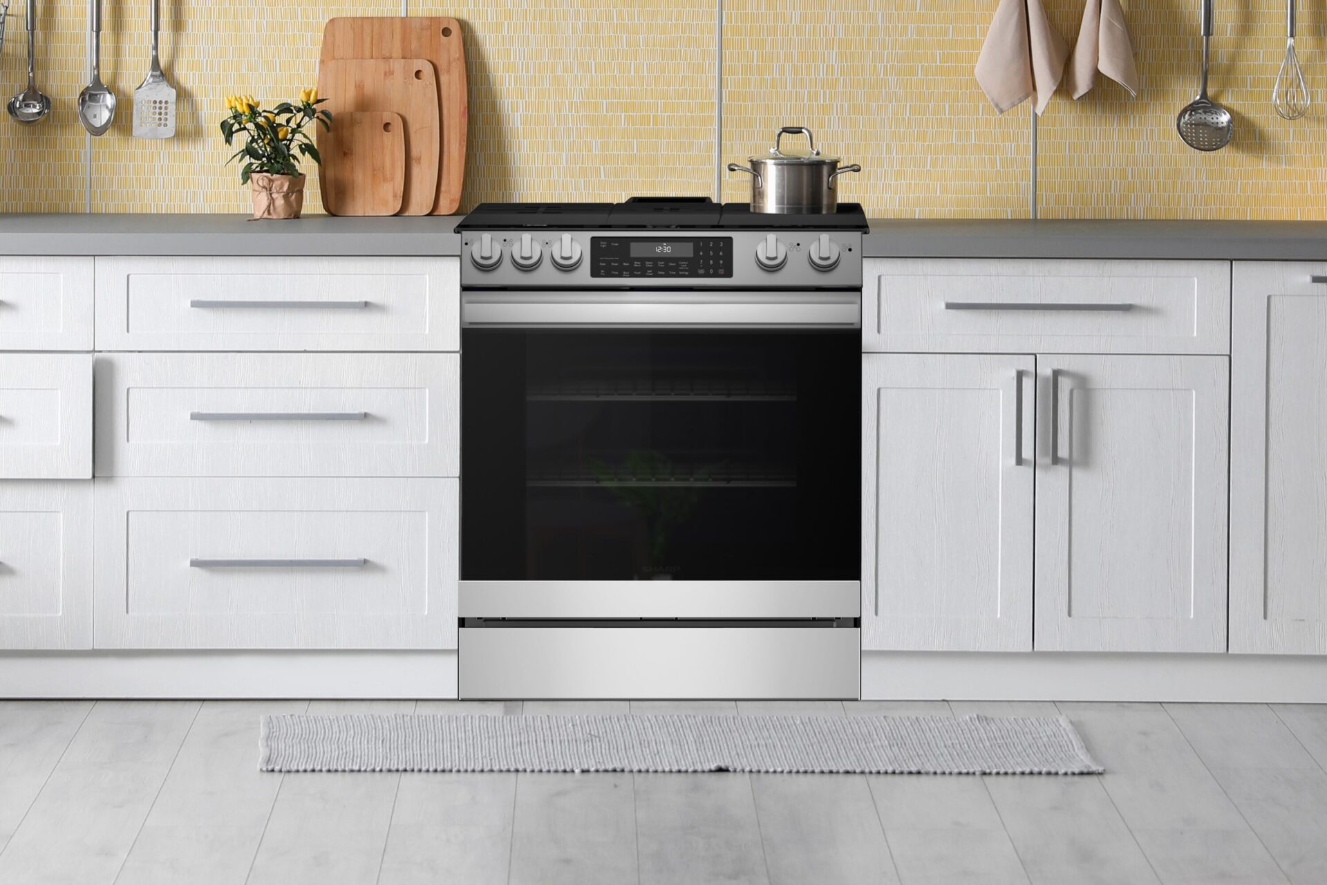 Explore the Sharp SSG3065JS Gas Range with 5 Burners, Air Fry & More